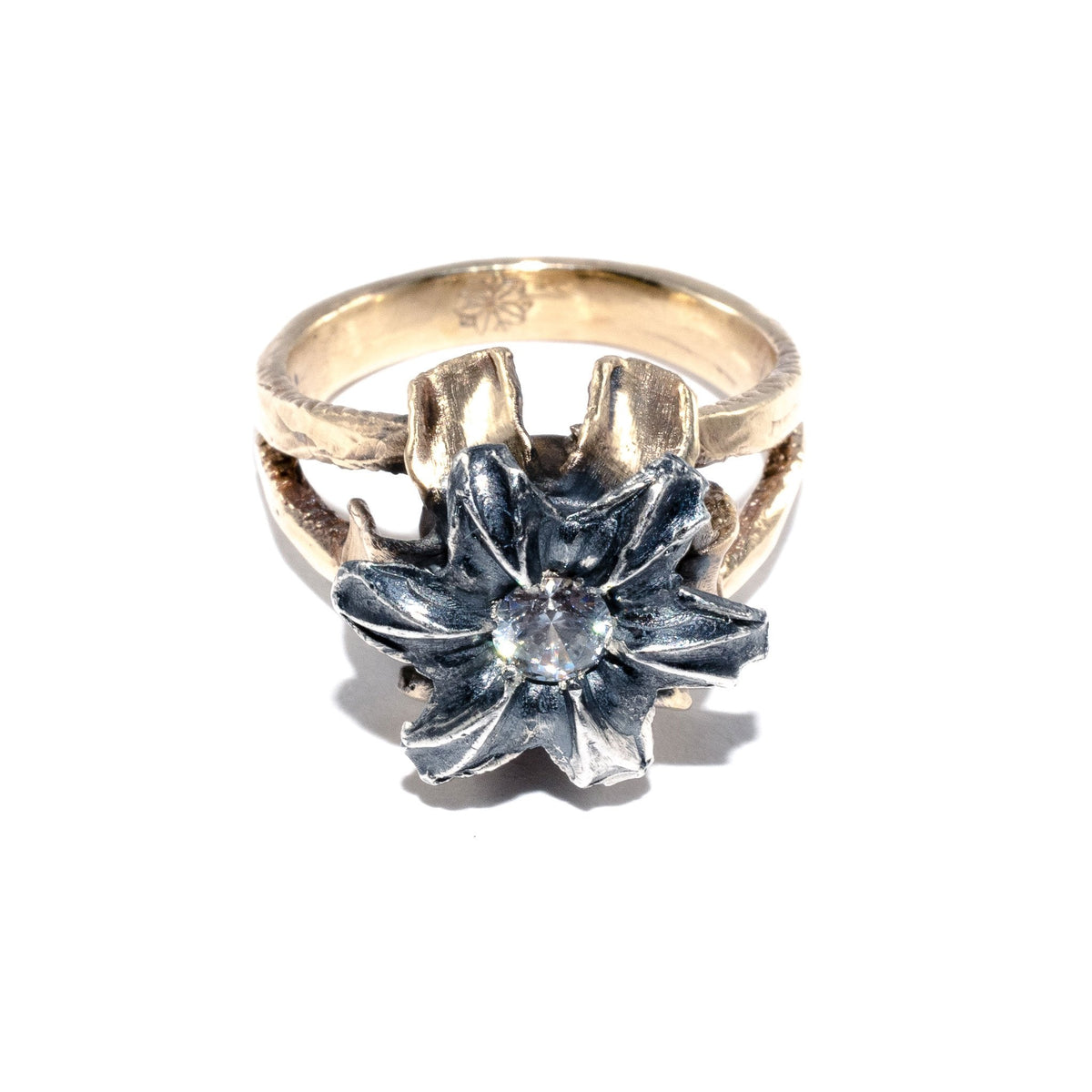 .380 Caliber Ring | Gold Band + Stone | Women's Bullet Blossom Jewelry – Bullet Bloom